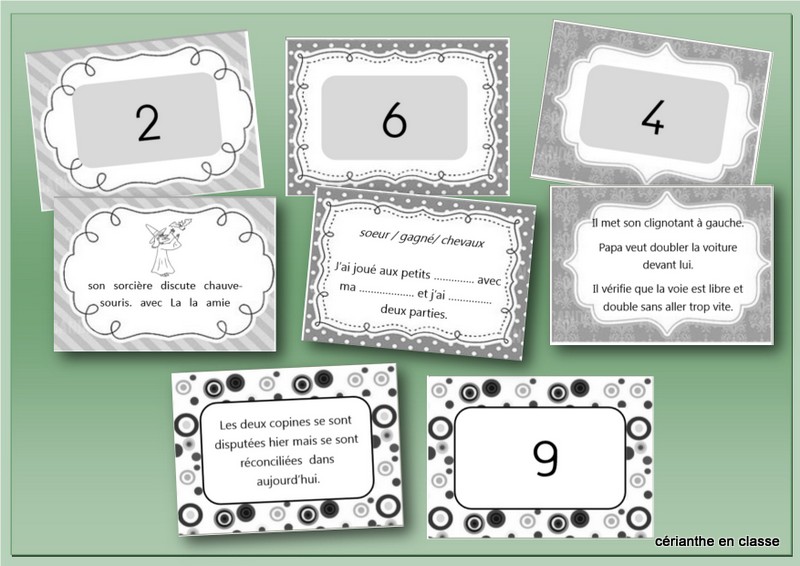JEU DE COMPRÉHENSION DE LECTURE DÉBUT CE1 – Cérianthe en classe
