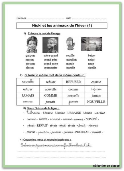 nicki ex 1 – Cérianthe en classe