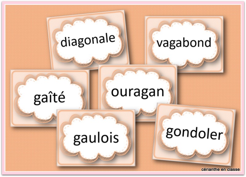 mots en G présentation 1 – Cérianthe en classe