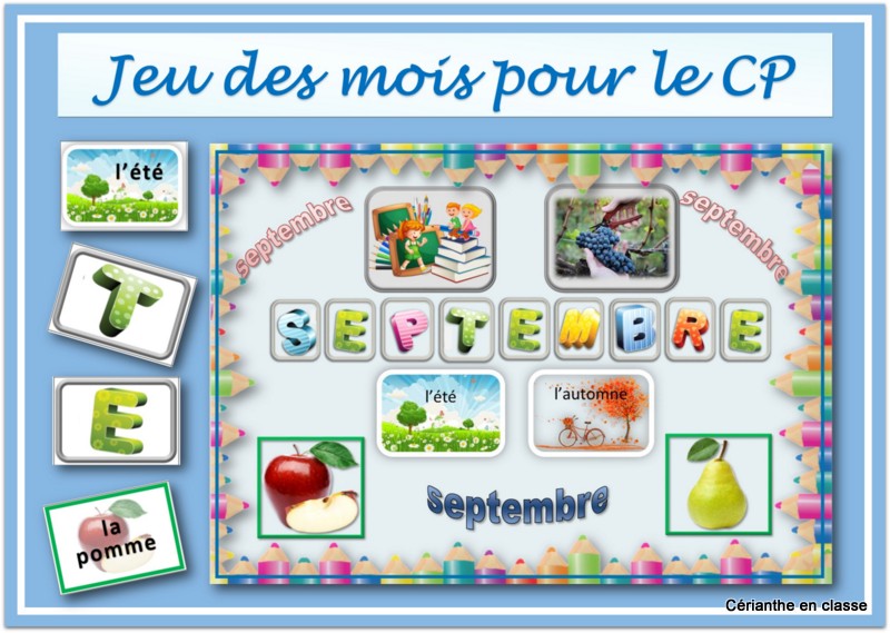 JEU DE SEPTEMBRE POUR LES CP – Cérianthe en classe