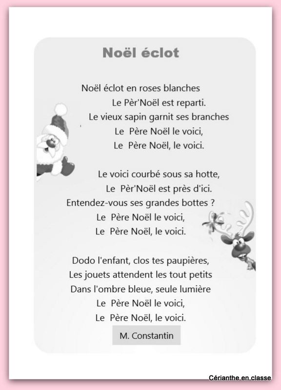CHANSONS DE NOËL POUR CP ET CE1 – Cérianthe en classe