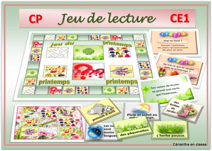 JEU DE LECTURE COMPRÉHENSION AU CP/CE1 – Cérianthe en classe