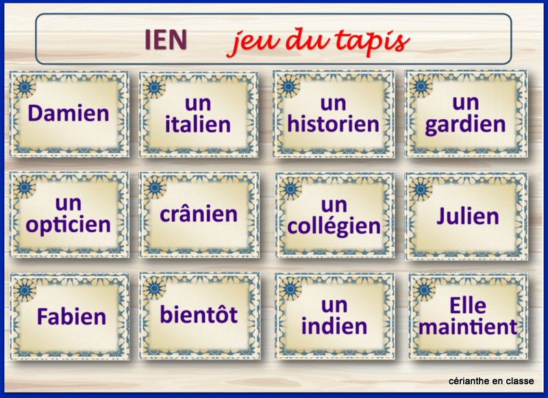LIRE « IEN » AU CE1 – Cérianthe en classe