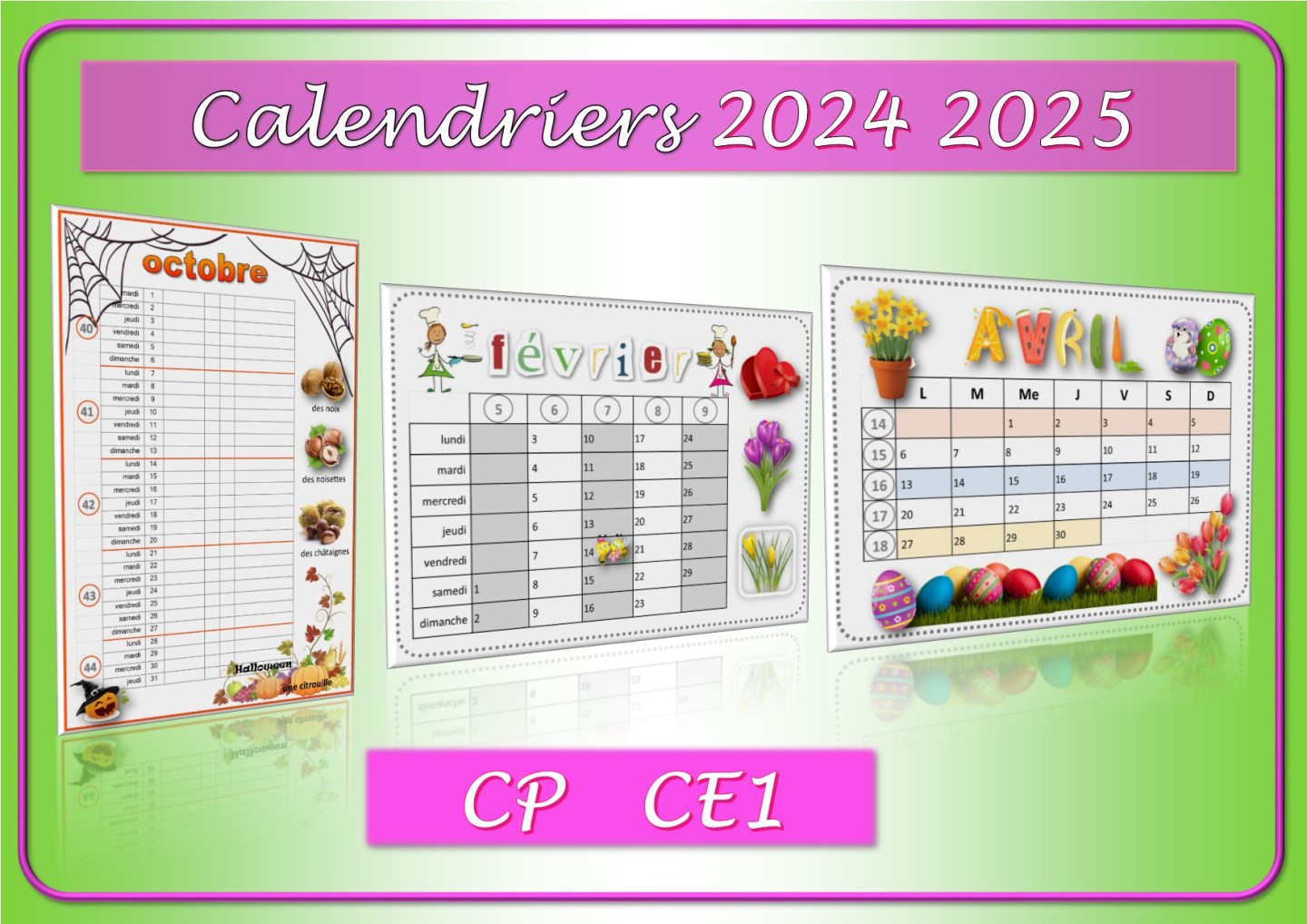 calendriers CP CE1 2024 2025 – Cérianthe en classe